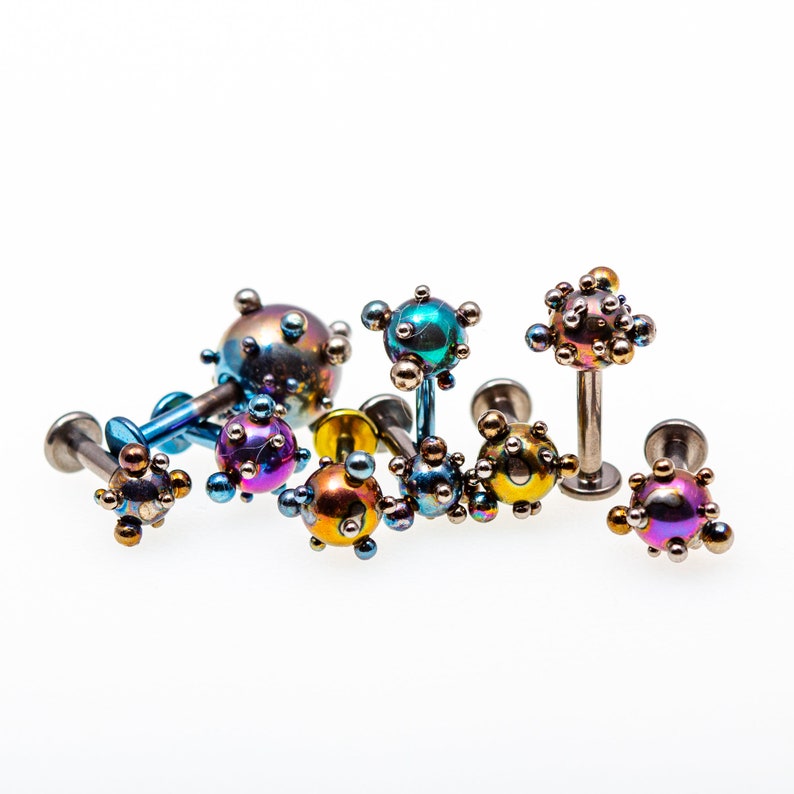 Titanium Labret Post - Conch Piercing Stud - Lip Jewelry - 14G, 16G ...