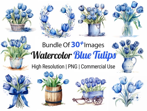 Blue Tulip Clipart