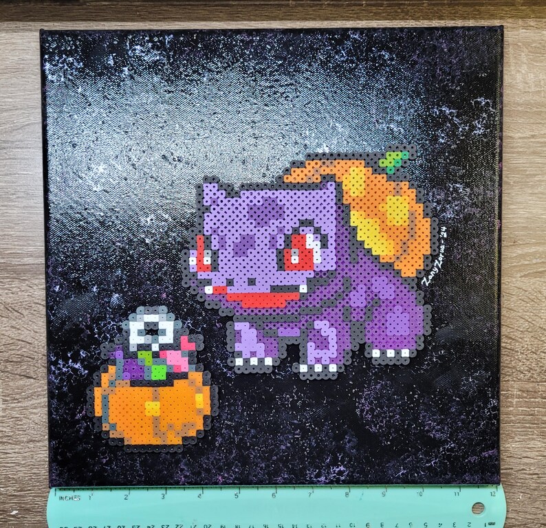Halloween Bulbasaur Pokemon Perler X Canvas Painting - Etsy