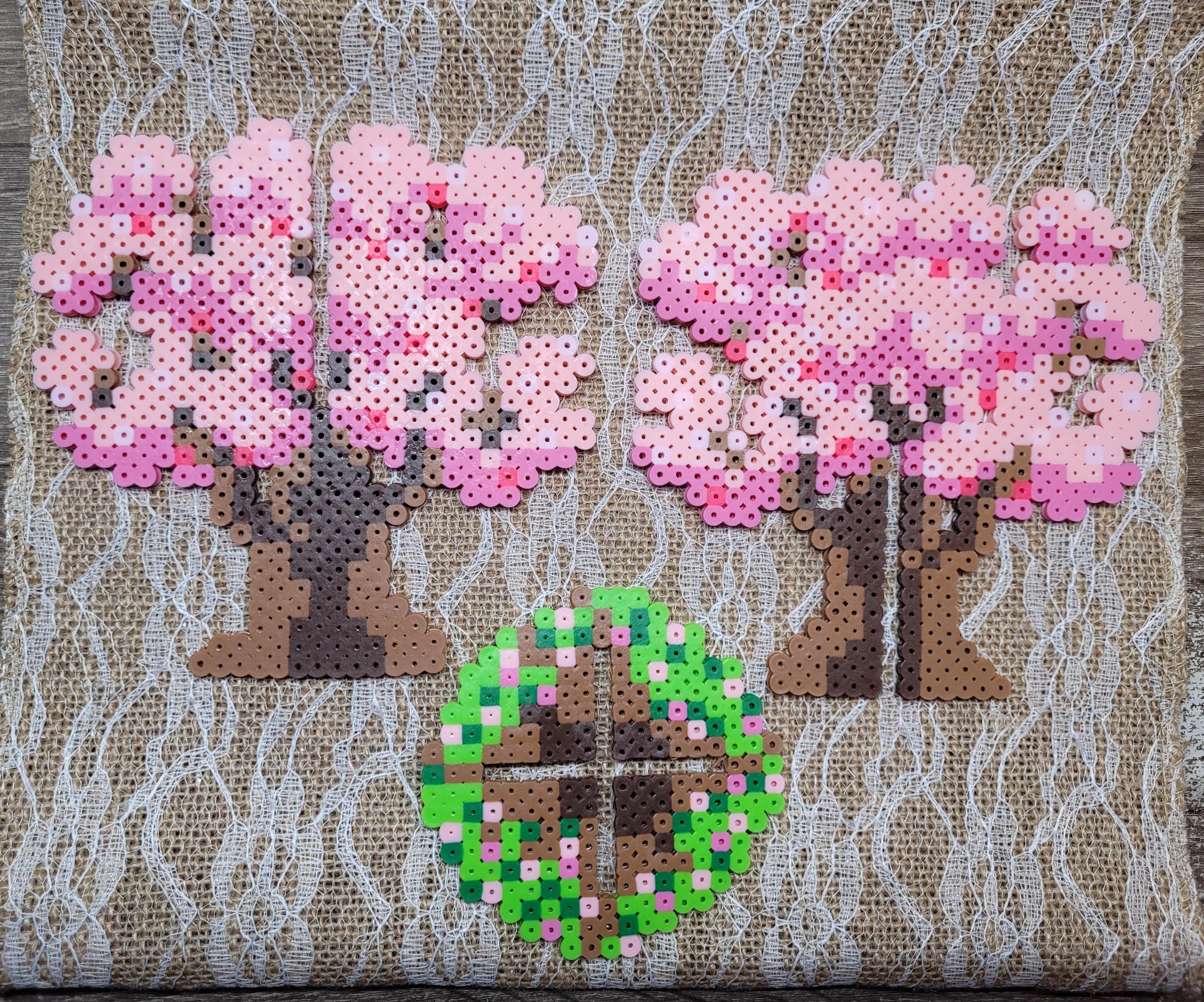 3D Cherry Blossom Tree Perler Bead Pixel Art - Etsy