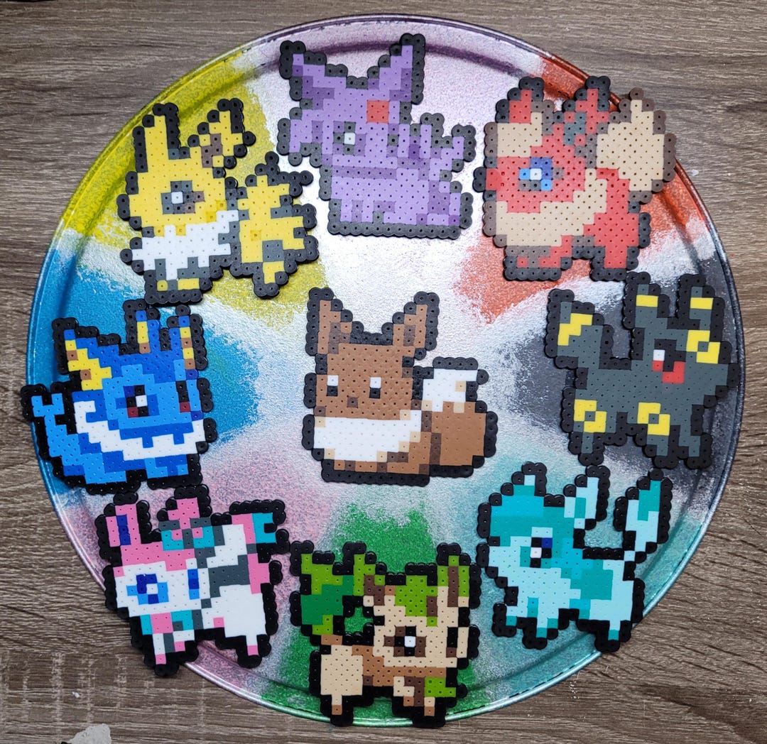 Chibi Eeveelutions Color Wheel Perler Bead Pizza Pan Art - Etsy