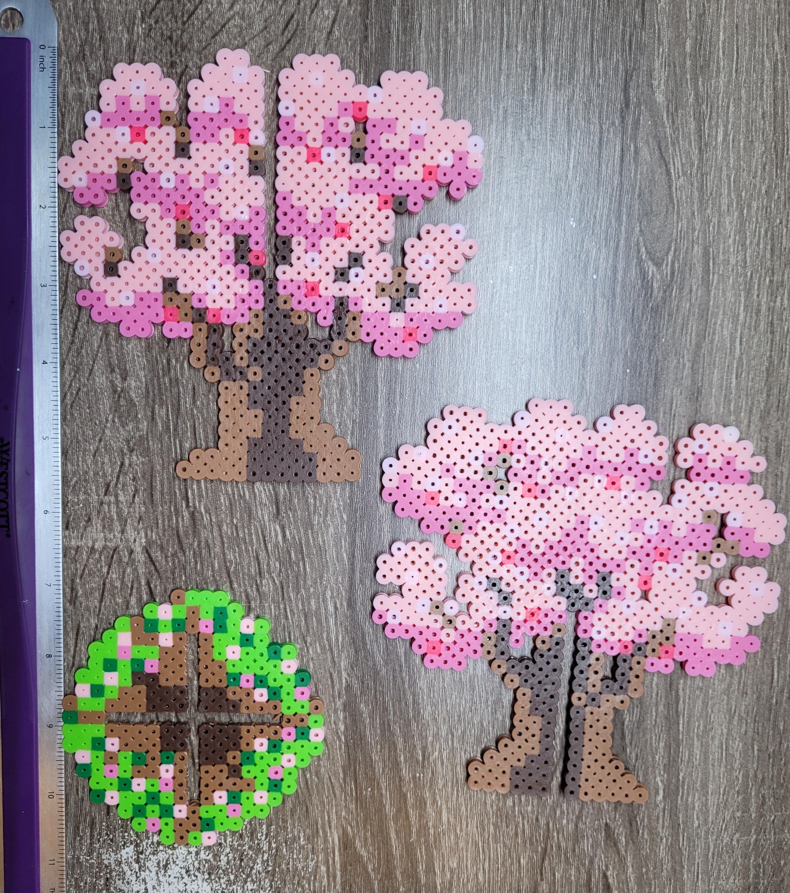 3D Cherry Blossom Tree Perler Bead Pixel Art - Etsy
