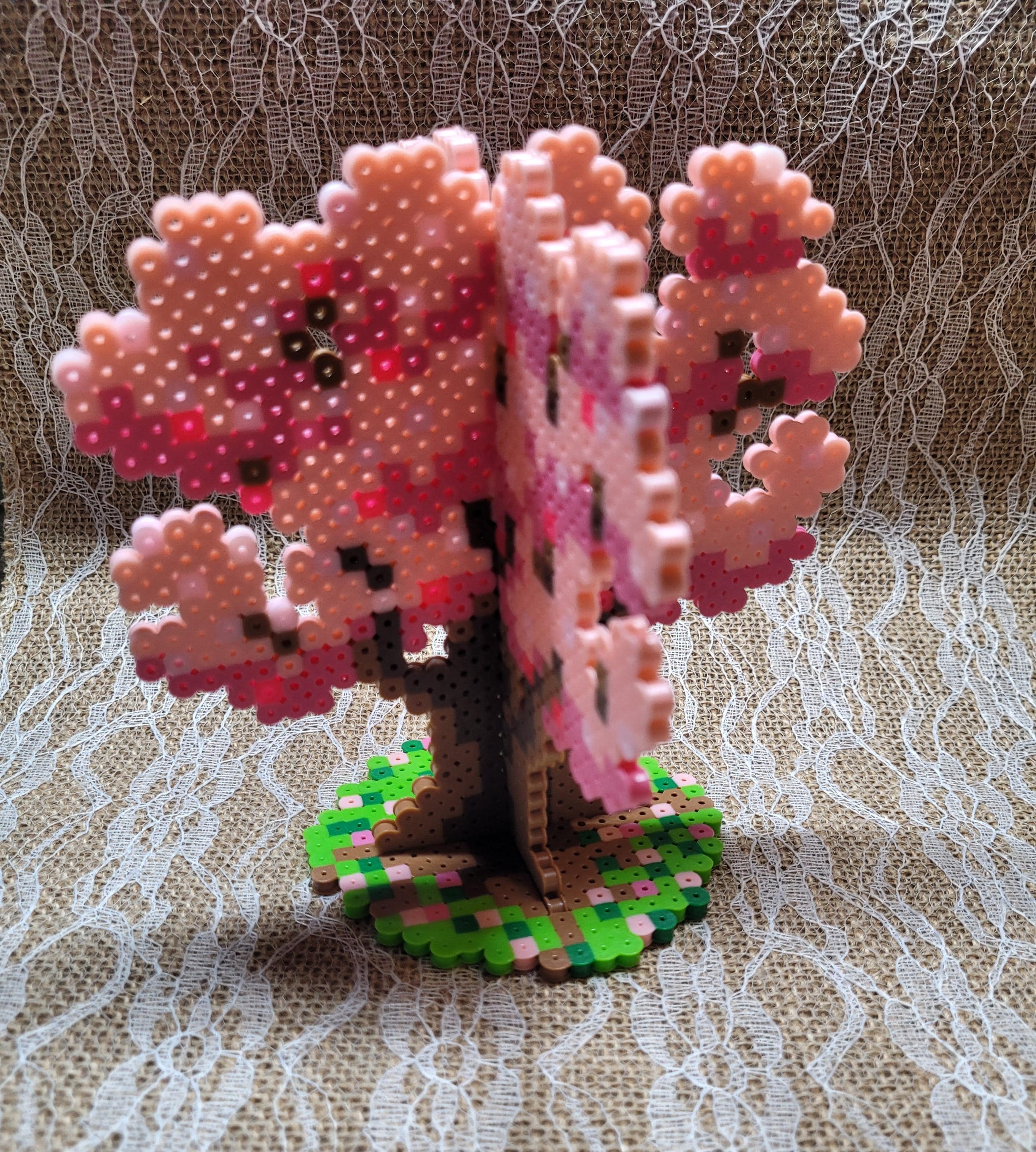3D Cherry Blossom Tree Perler Bead Pixel Art - Etsy