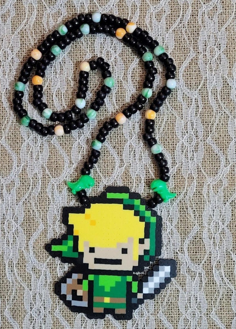 Derpy Link Legend of Zelda Perler Bead Kandi Necklace - Etsy