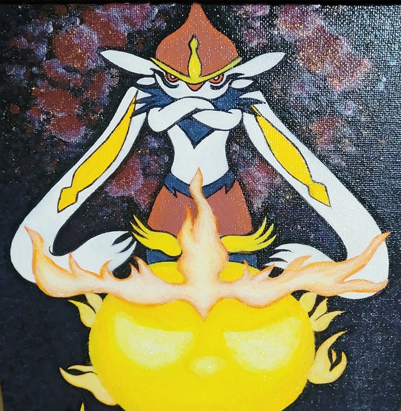Pokemon Gigantamax Cinderace Artwork Canvas Painting Acrylic 8 X 10 - Etsy