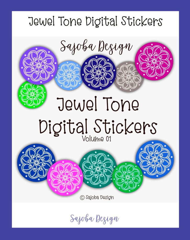 Jewel Tone Digital Stickers--2048 X 2048px--png || Digital Sticker ...