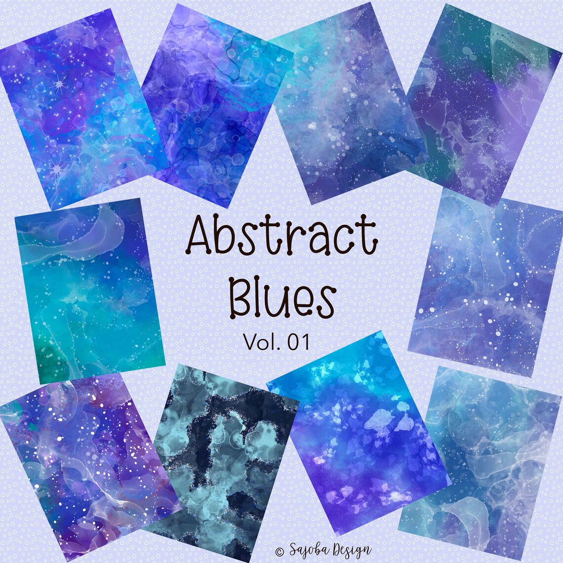 Abstract Blues-vol. 01--- Digital Papers---12x12 Inches---3600 X 3600 ...