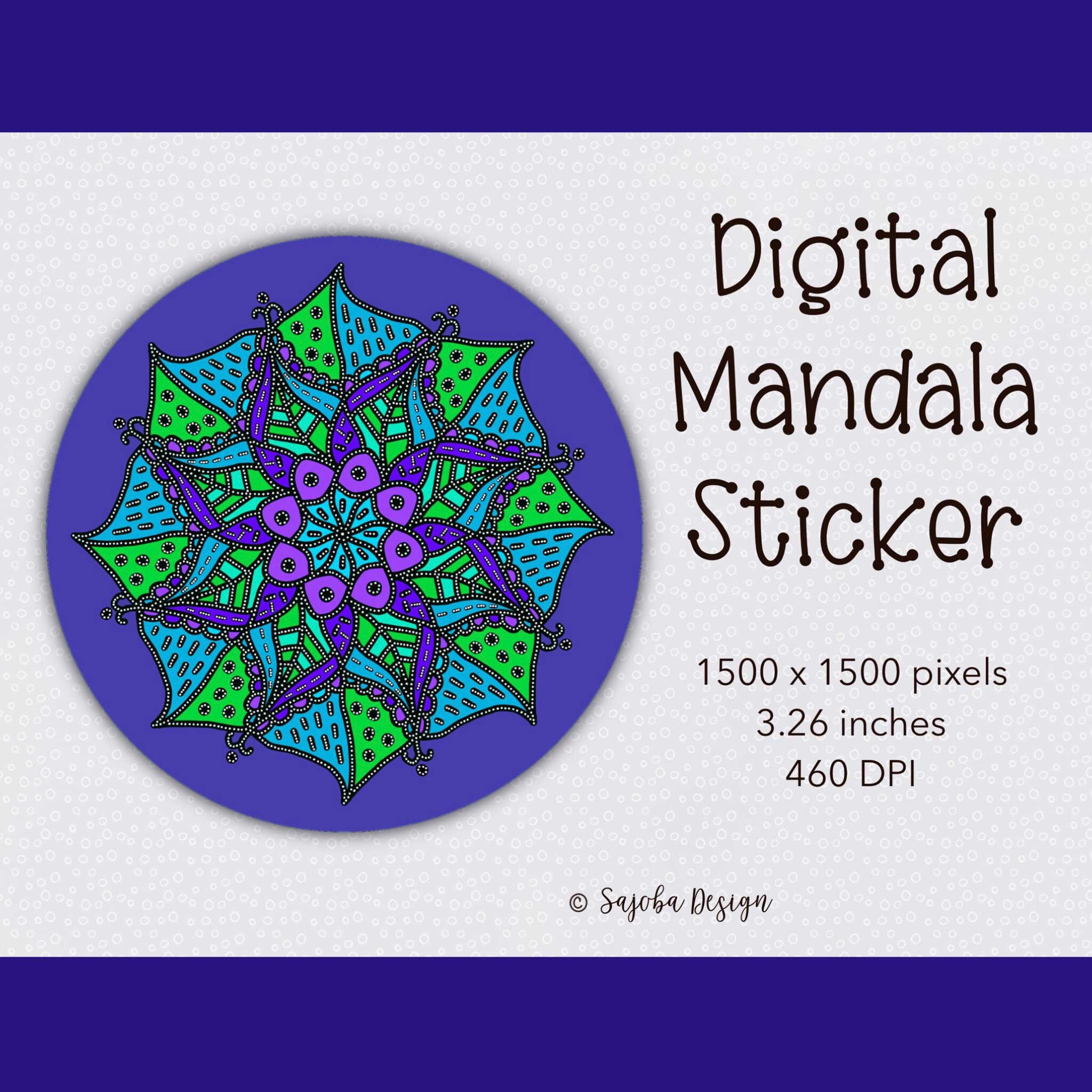 Digital Mandala Sticker-01 - Etsy