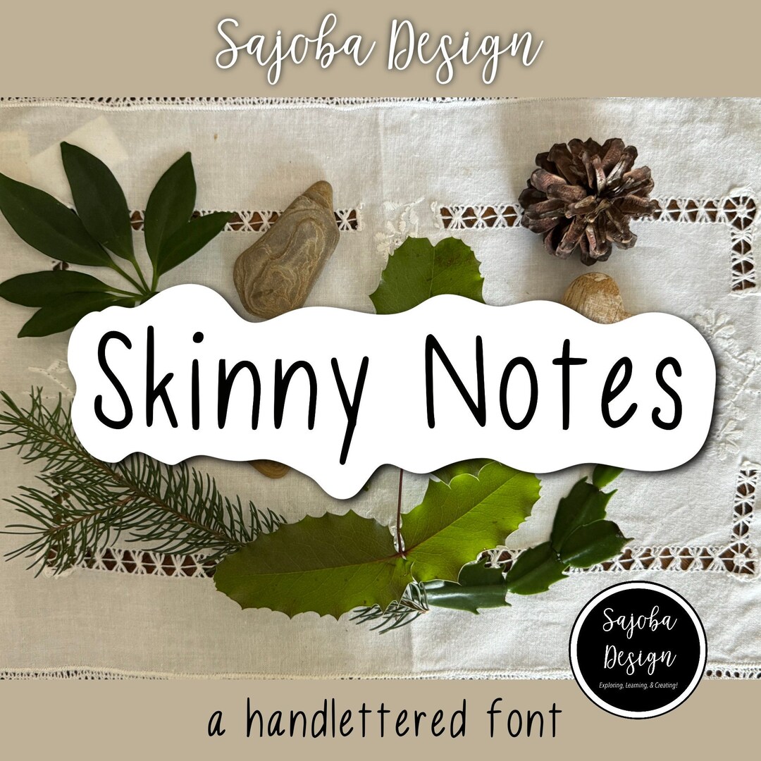 Skinny Notes Font - Handwritten Style (.TTF & .OTF) - Etsy