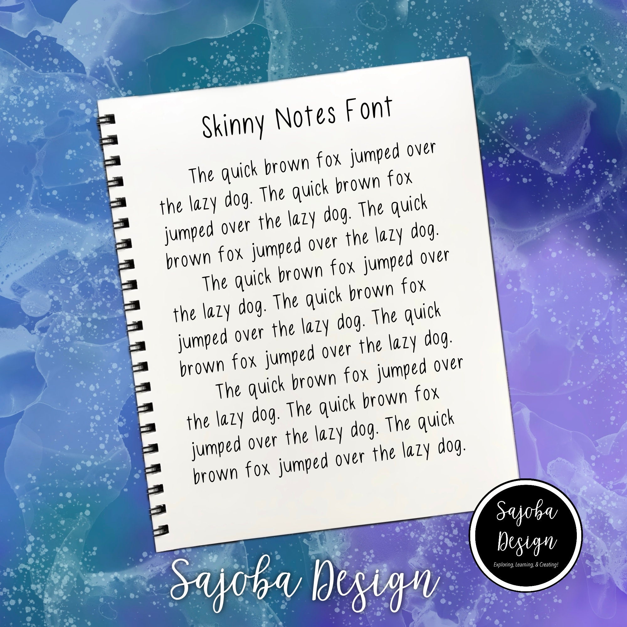 Skinny Notes Font - Handwritten Style (.TTF & .OTF) - Etsy