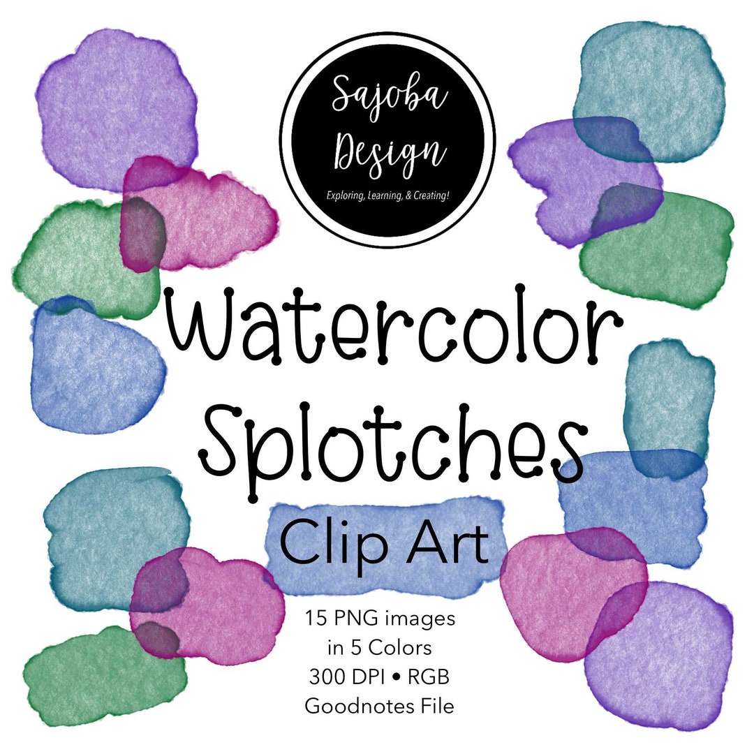 Watercolor Splotches Clip Art || Graphic Elements || Procreate || PNG ...