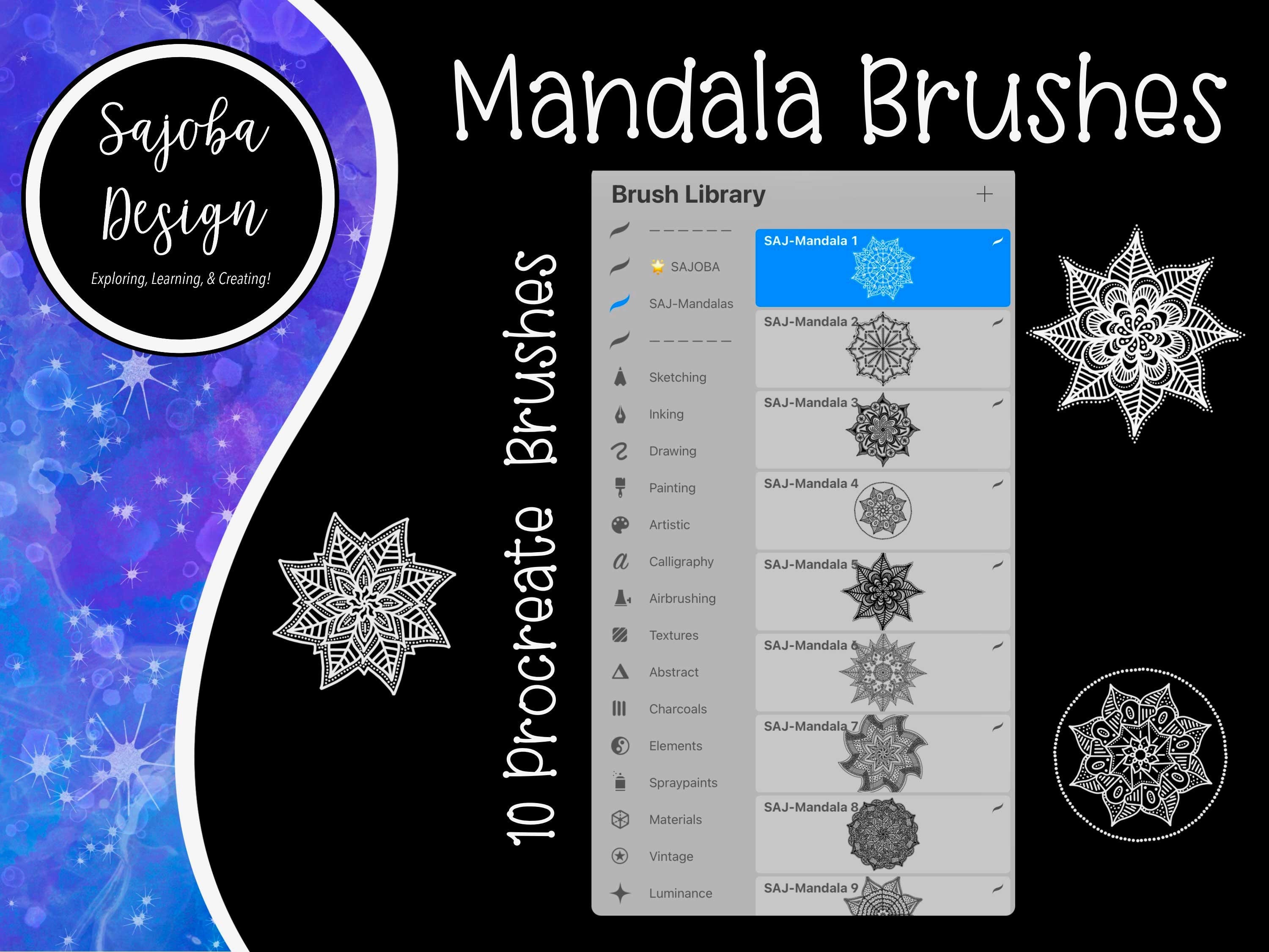 10 Procreate Mandala Brushes || Procreate Brushes || iPad Brushes ...