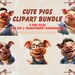 Pig Clipart Bundle Farm Animal Clipart Bundle Nursery Decor Animals ...