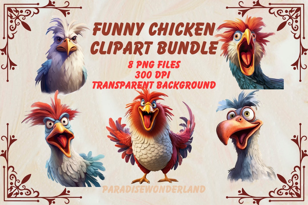 Funny Chicken Clipart PNG 8 Funny Farm Animals Clipart Chicken ...