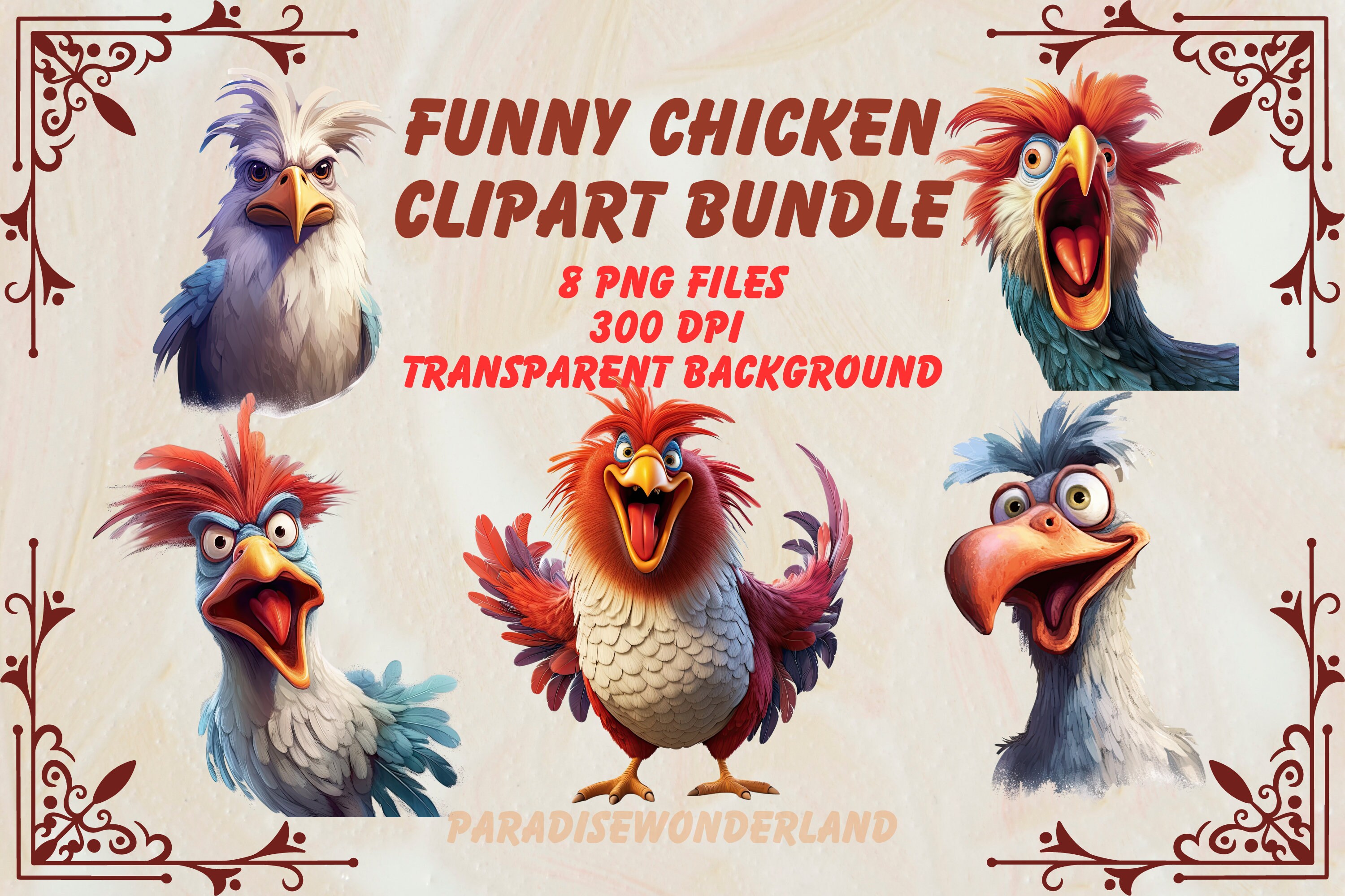 Funny Chicken Clipart PNG 8 Funny Farm Animals Clipart Chicken ...