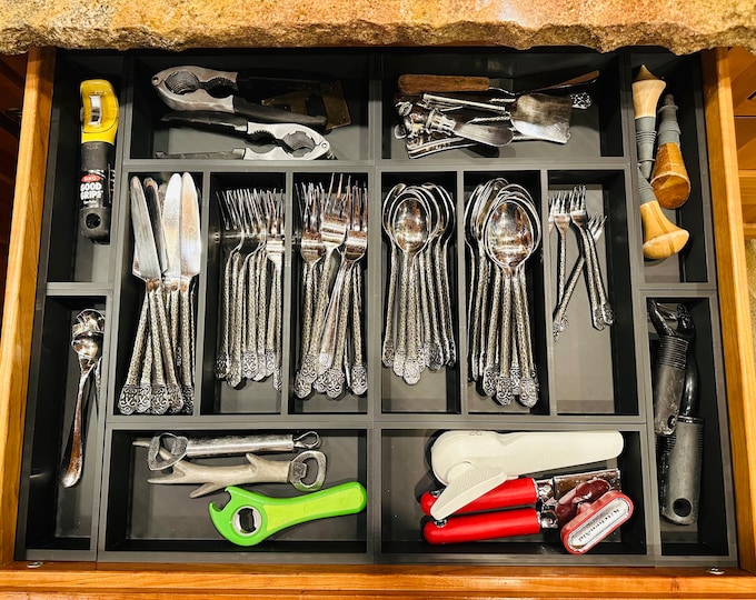 1960 Chrome and Lucite Silverware Caddy | Buffet Flatware Caddy | MCM ...