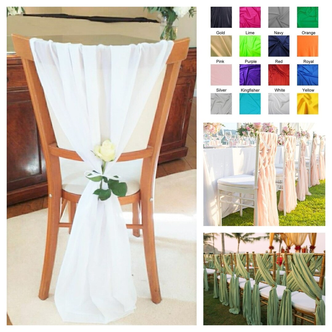Romantic Wedding Chiavari Chair Sash Boho Chair Cover Chair Back ...