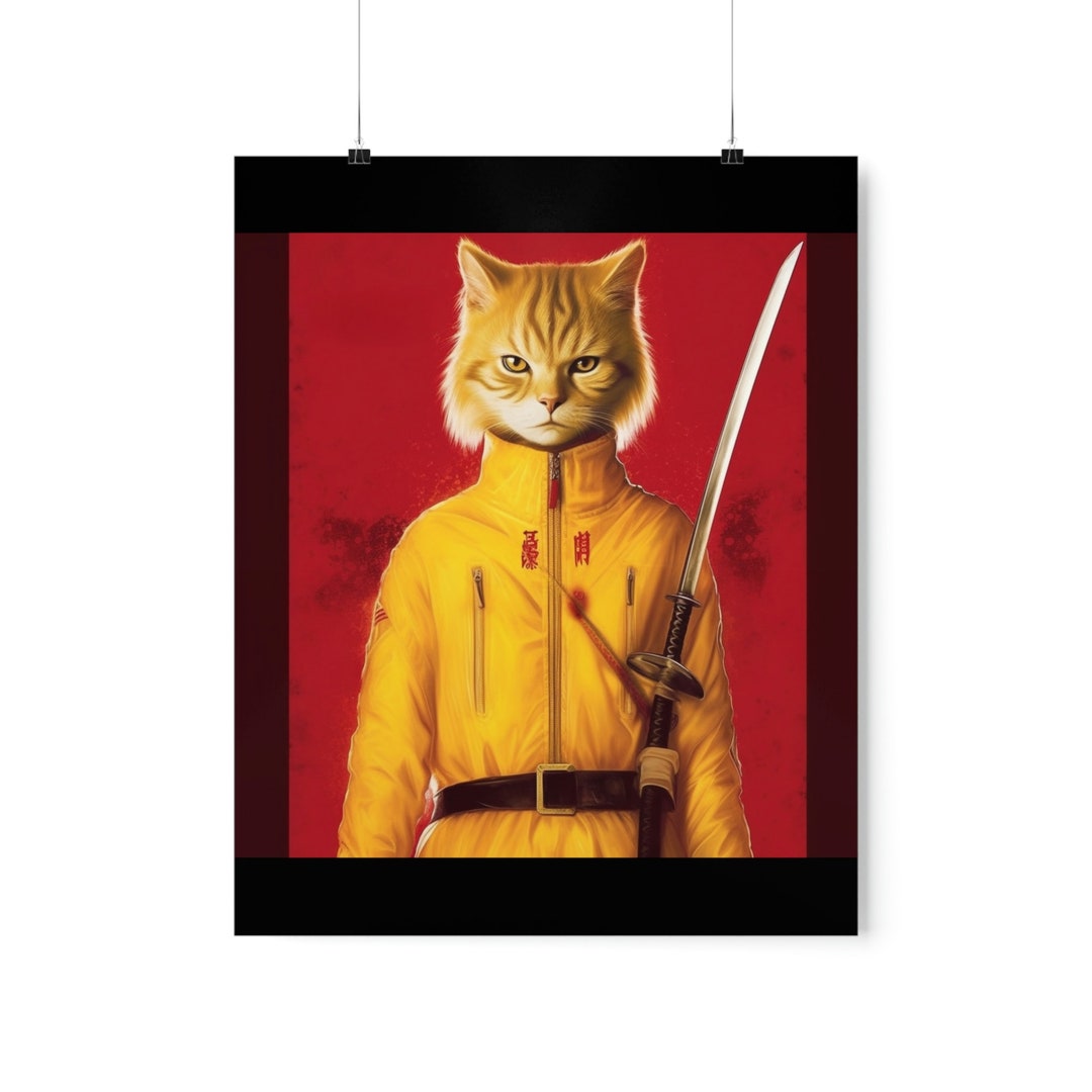 Doppelganger Cat the Bride Kill Bill Custom Art Funny - Etsy