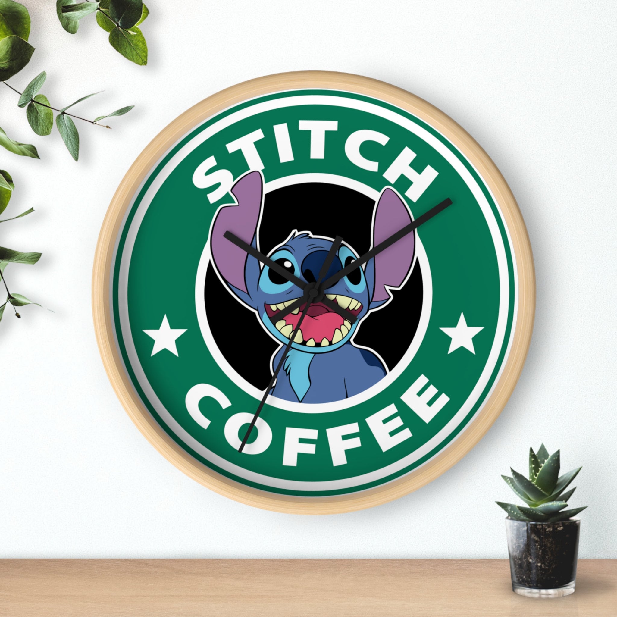 Stitch Coffee Wall Clock, Lilo and Stitch, Disney Wall Clock, Stitch ...