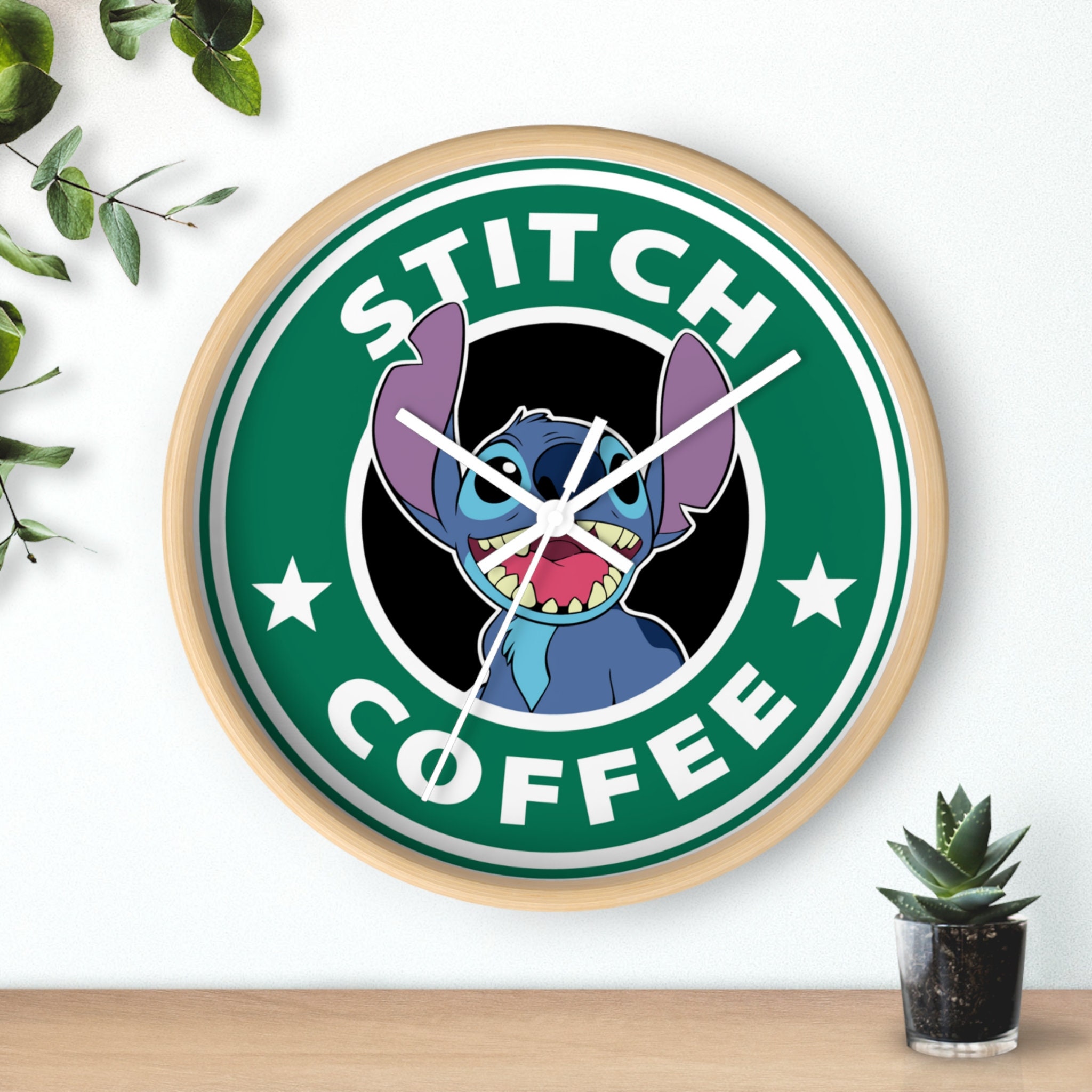 Stitch Coffee Wall Clock, Lilo and Stitch, Disney Wall Clock, Stitch ...
