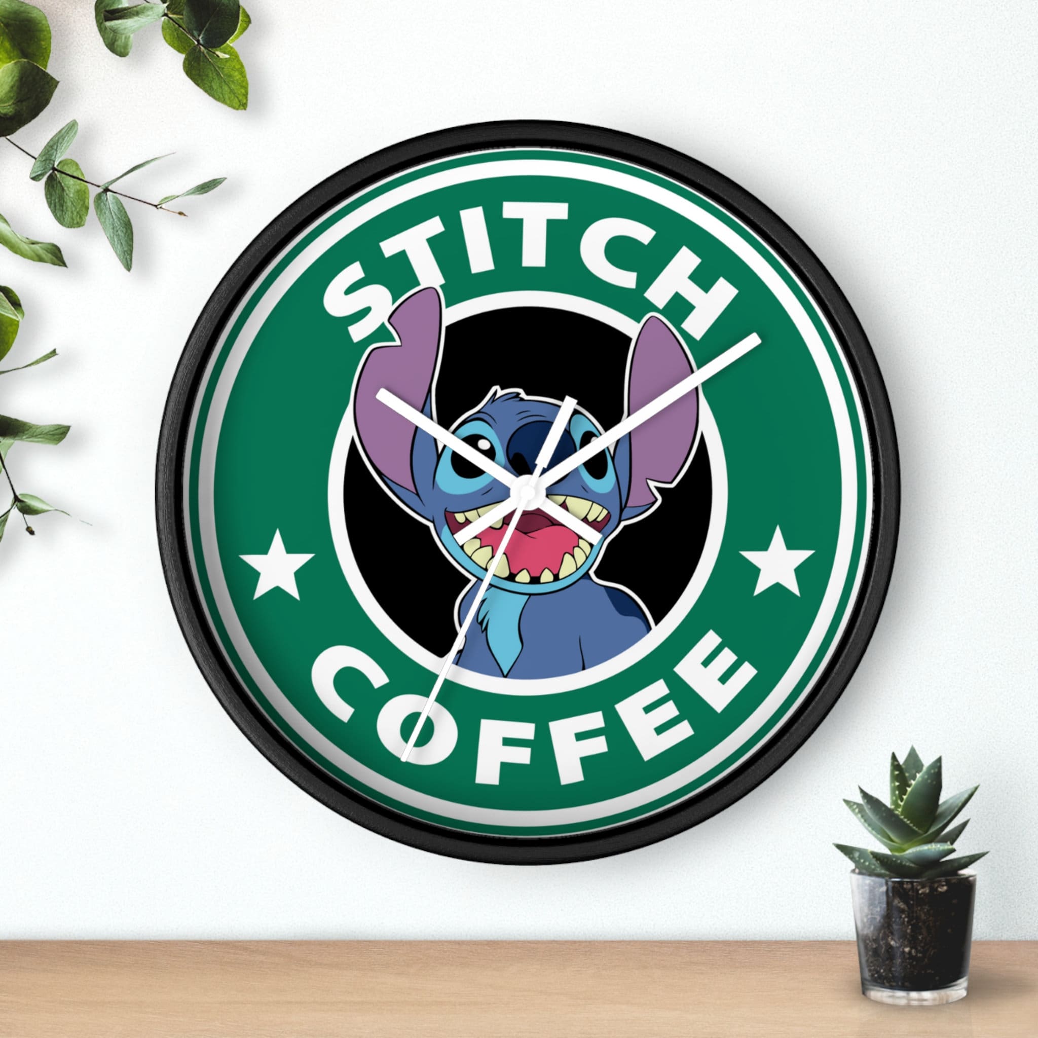Stitch Coffee Wall Clock, Lilo and Stitch, Disney Wall Clock, Stitch ...