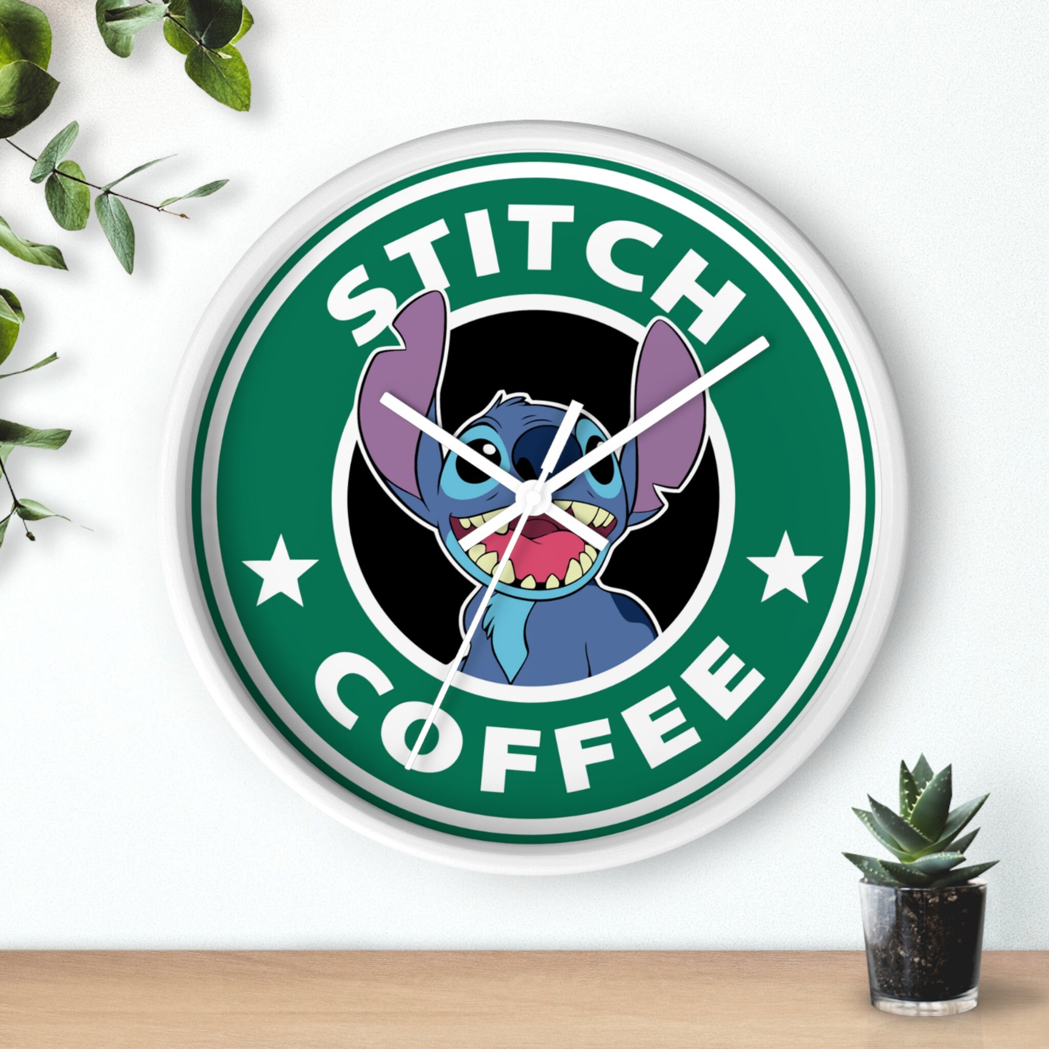 Stitch Coffee Wall Clock, Lilo and Stitch, Disney Wall Clock, Stitch ...