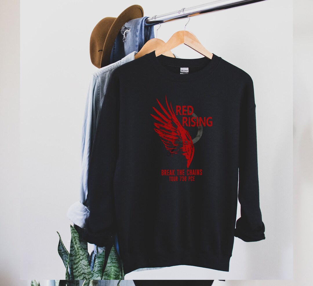 Red Rising Distressed Concert Collection Sweatshirt - Etsy