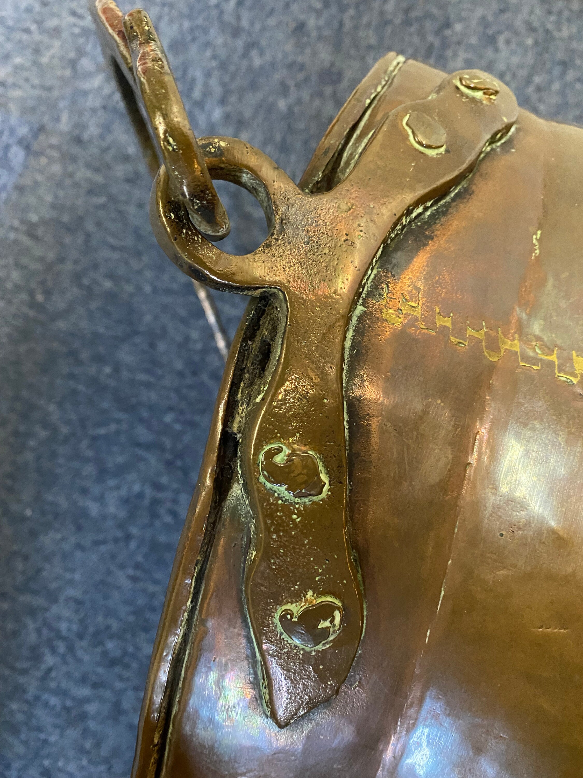 Antique Copper Cauldron With Brass Handle – Hand-forged Fireplace Pot ...