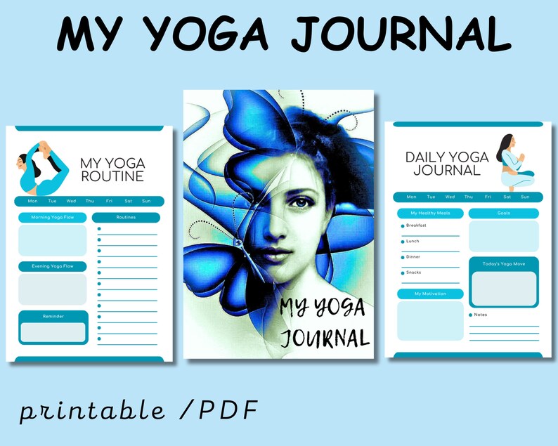 Yoga Printable Planner, Digital Fitness Planner Pages, Wellness Journal ...