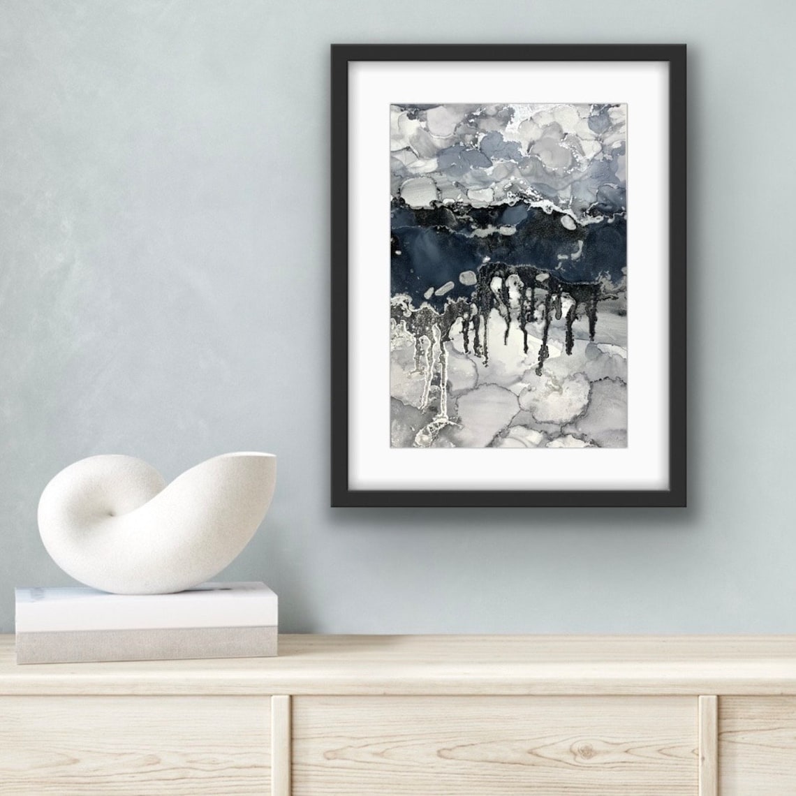 Original Abstract Art A4 Size Painting Alcohol Ink Fluid Art Wall Decor ...