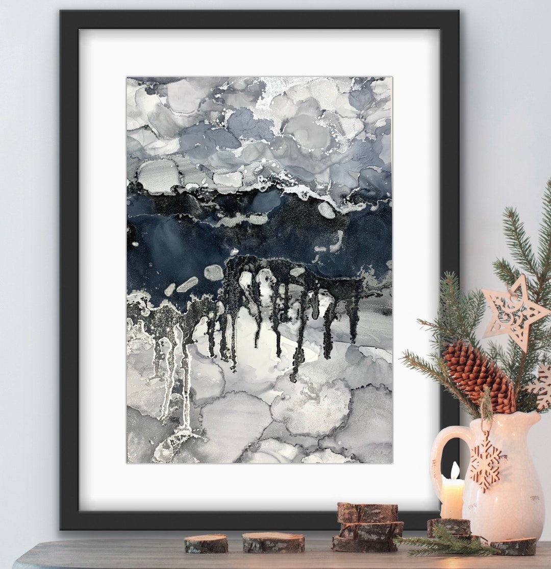 Original Abstract Art A4 Size Painting | Alcohol Ink Fluid Art Wall ...