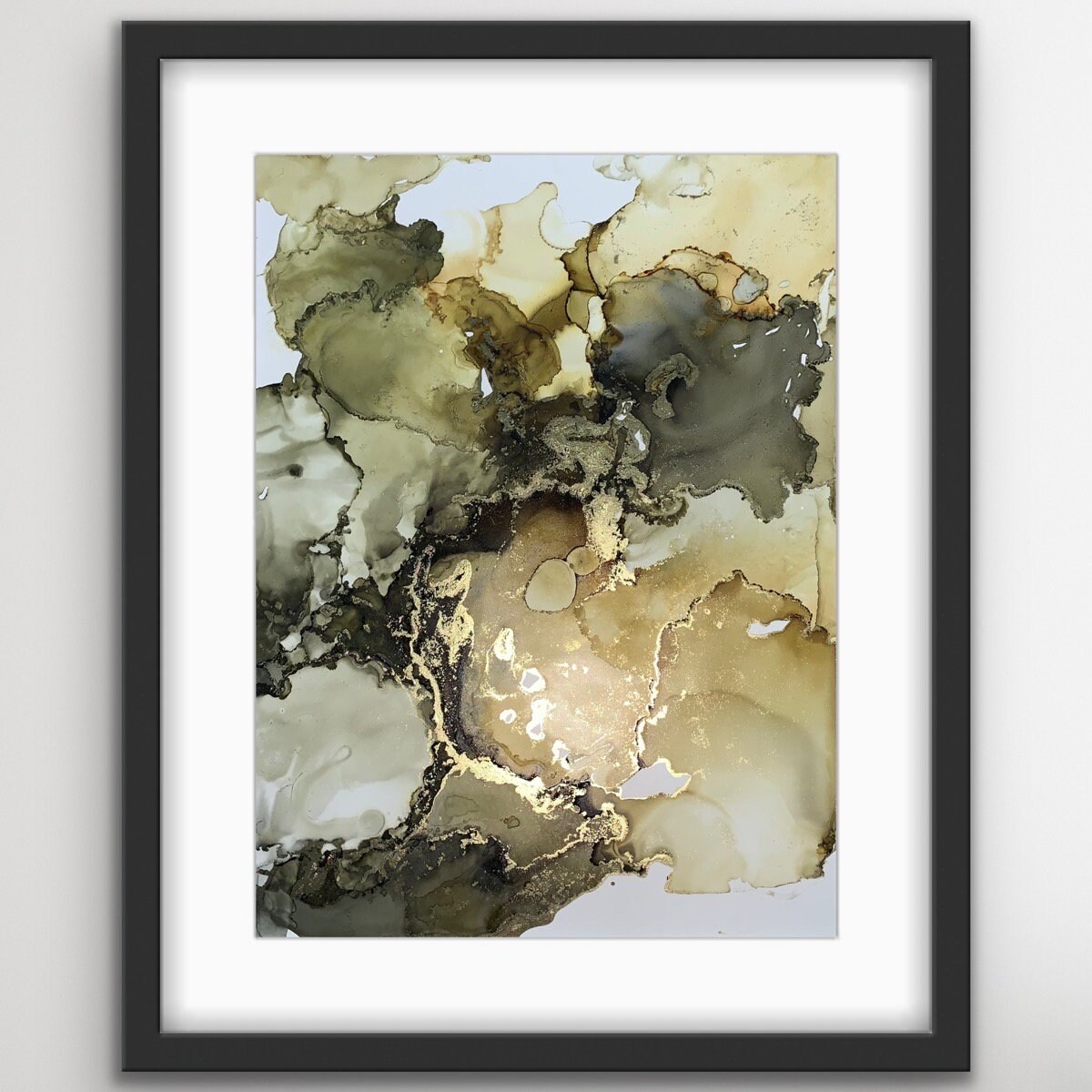 Set of 2 Original Abstract Art A4 Size Triptych Paintings Ink Artwork ...