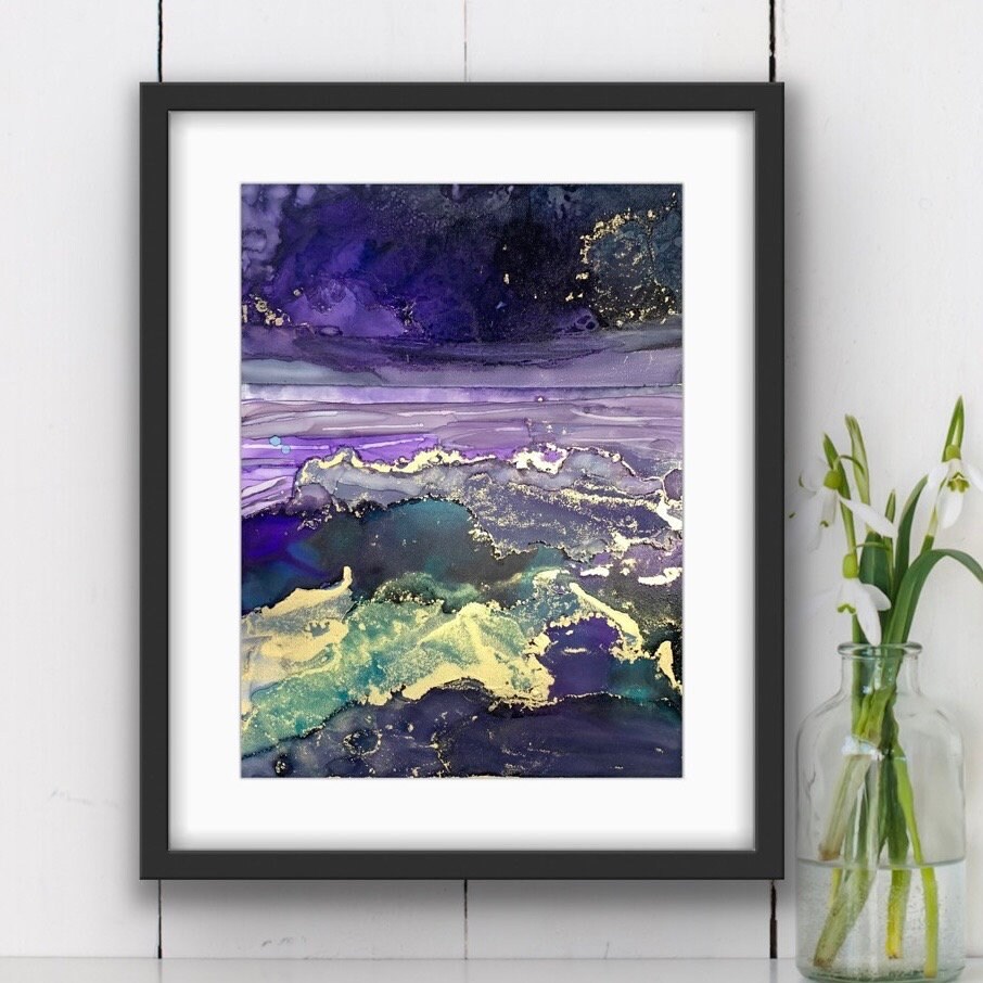 Original Abstract Art A4 Size Painting Alcohol Ink Art Wall Decor ...