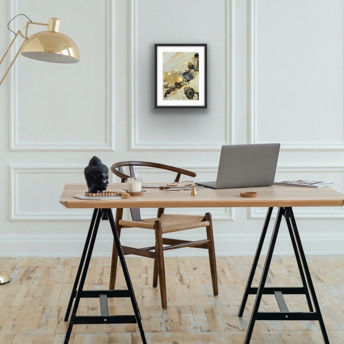 Original Abstract Art A4 Size Painting Fluid Ink Artwork Wall Decor ...