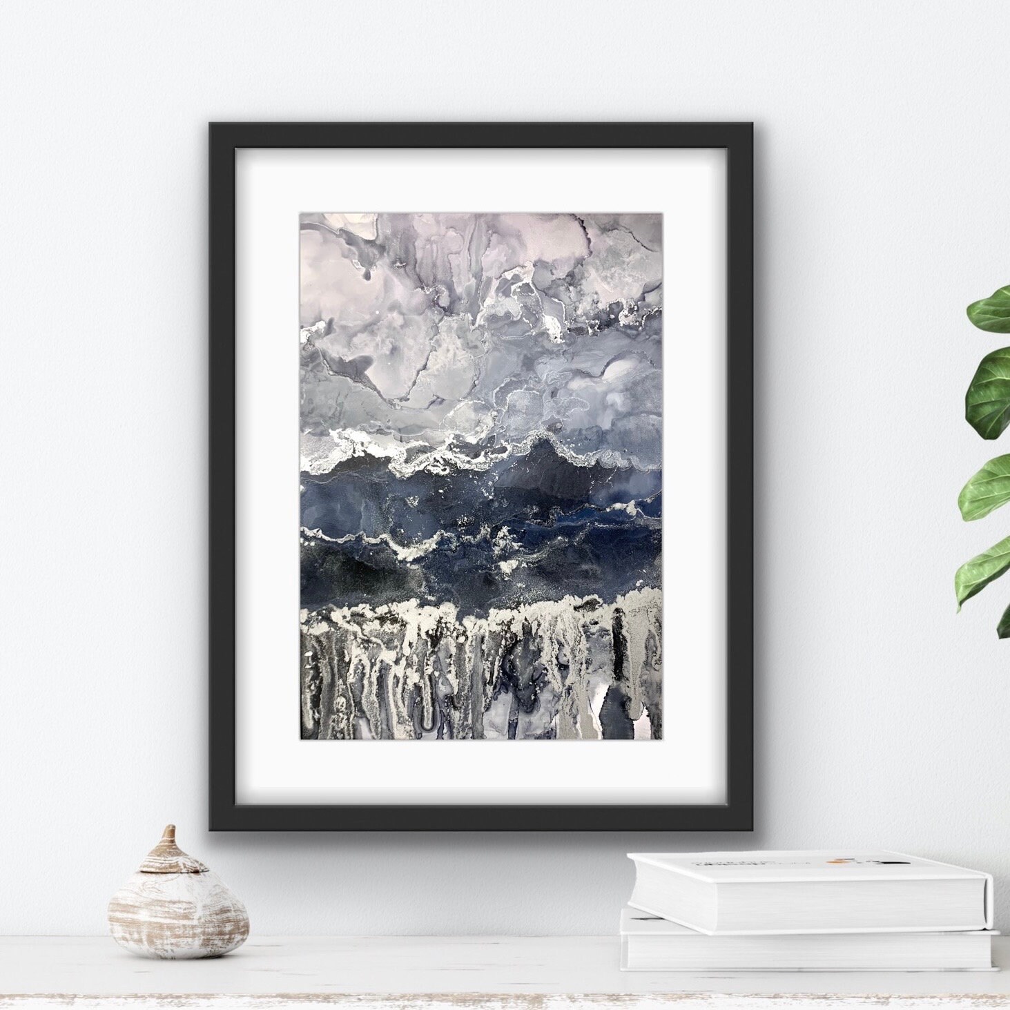 Original Abstract Art A4 Size Painting Alcohol Ink Fluid Art Wall Decor ...