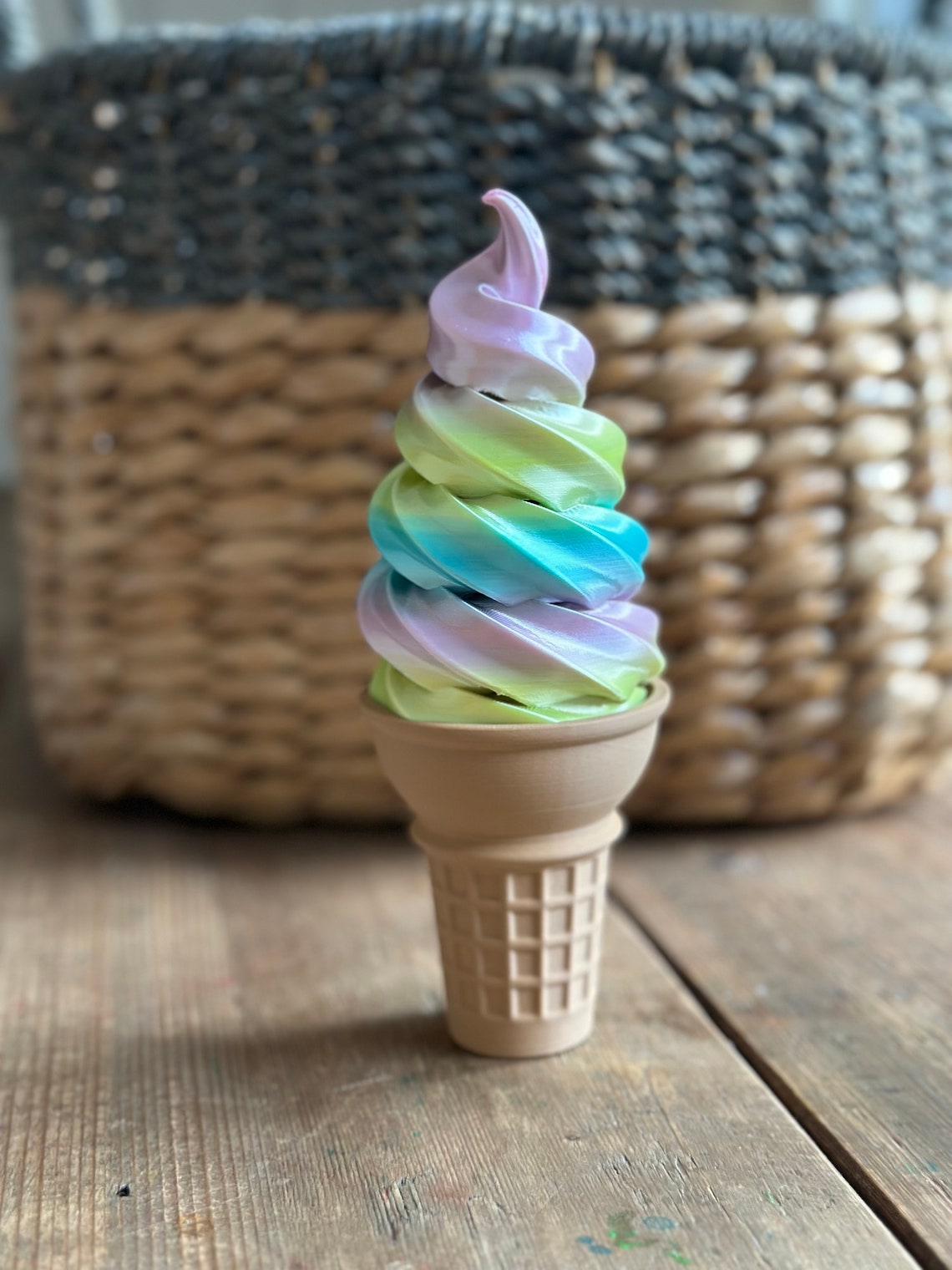 Fun Soft Serve Ice Cream Cone 3D Printed - Etsy