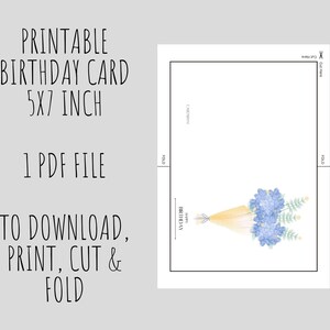 Printable Birthday Card 5 X 7 Inch Incl. FREE Envelope - Etsy