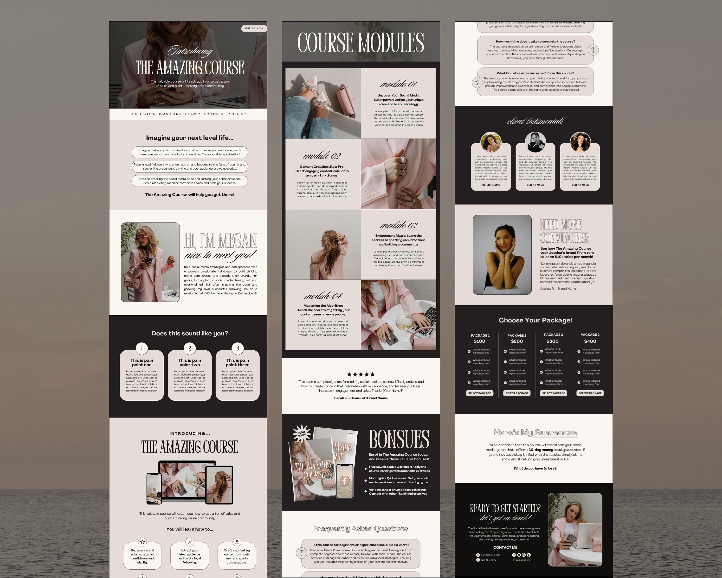 Course Sales Page Canva Template, Online Course Landing Page, Coaching ...
