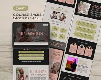 Canva Sales Page Template Coaching Course Sales Page Sales Funnel Landing Page Template ...