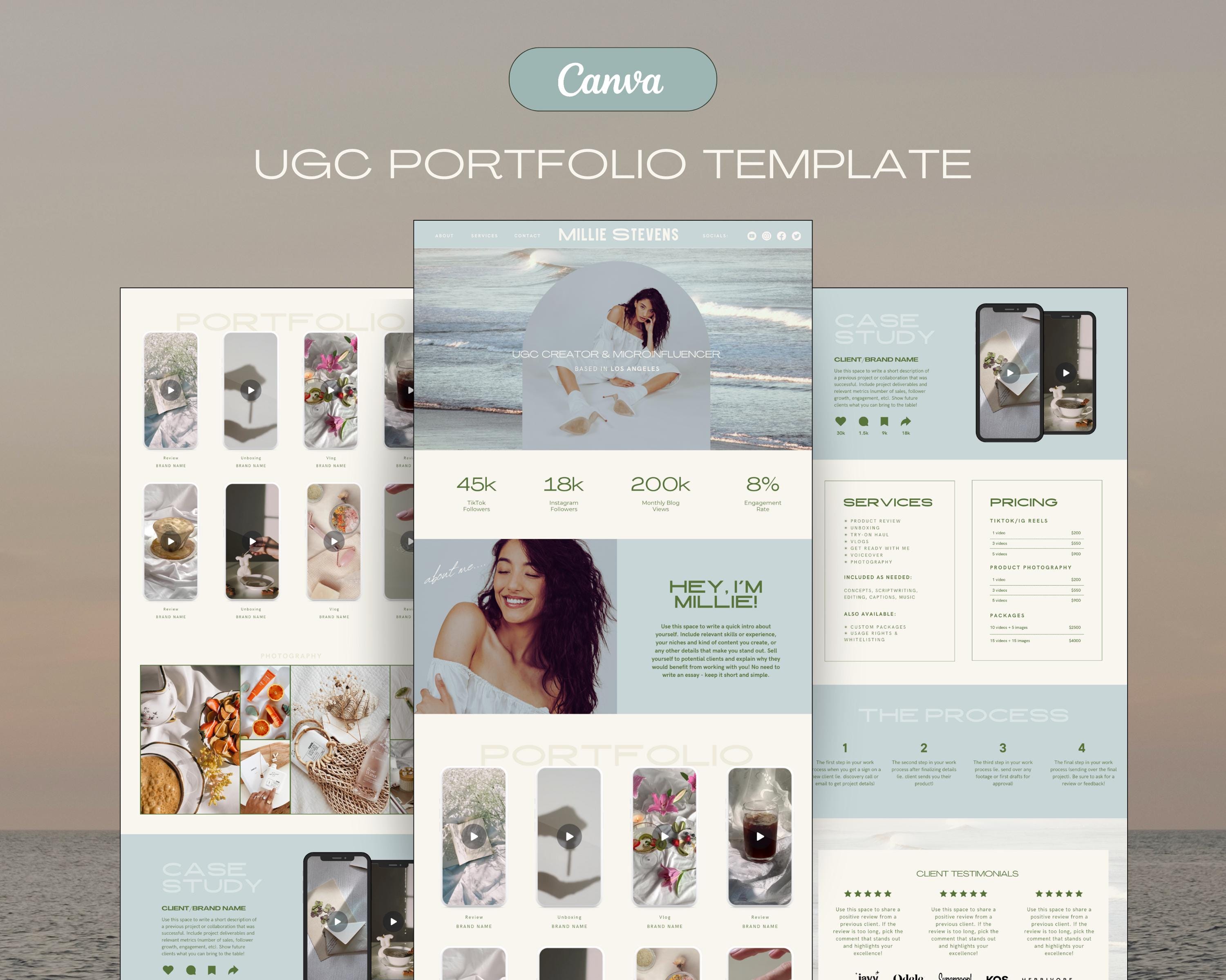 UGC Portfolio Template | Canva UGC Template | UGC Website | Canva ...