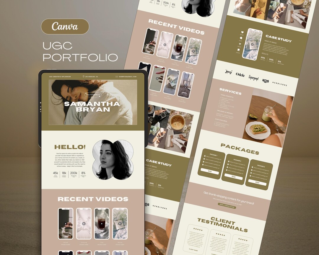 UGC Portfolio Template Canva UGC Template UGC Website Canva Website ...