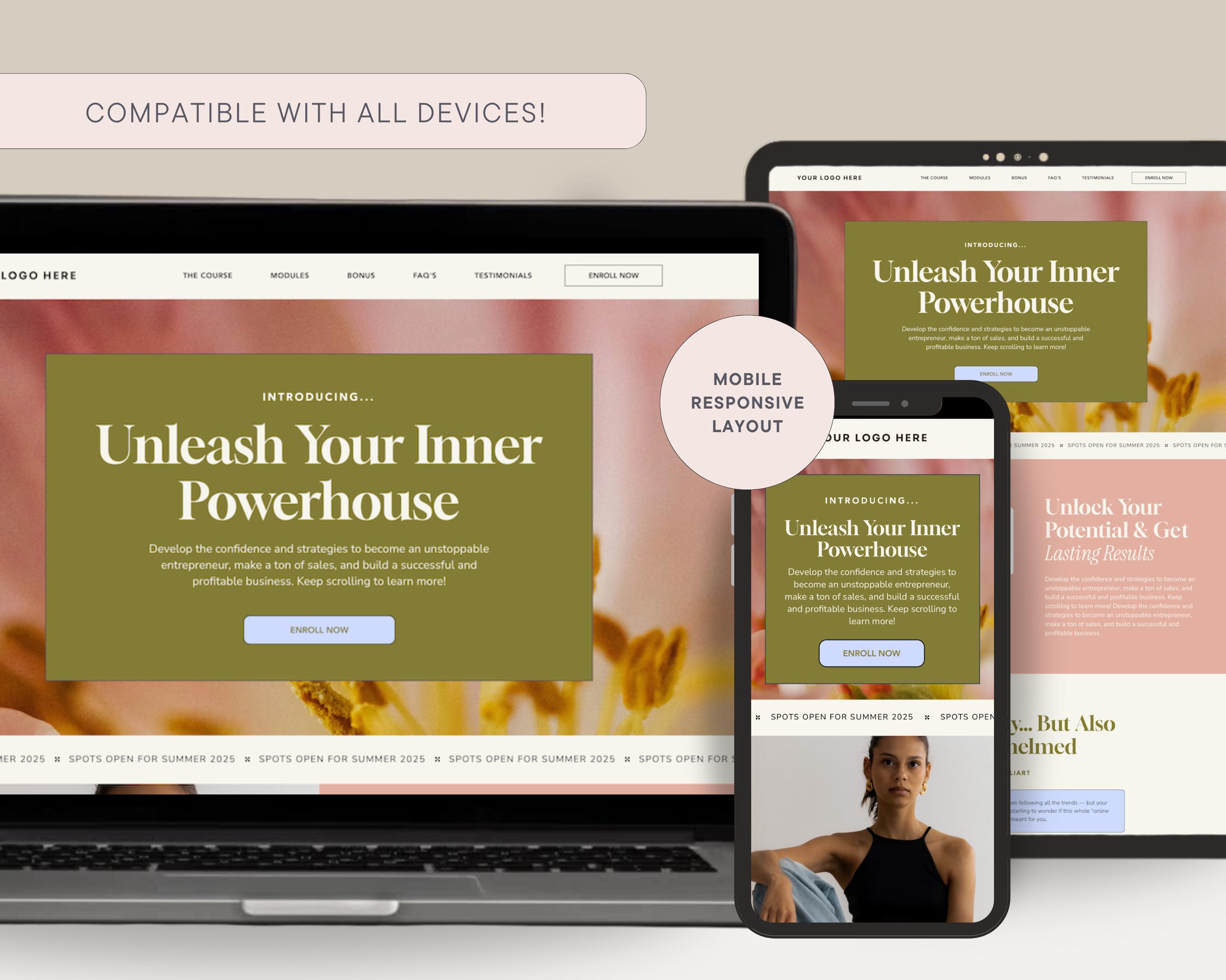 Wix Website Sales Page Template, Online Course Landing Page, High ...