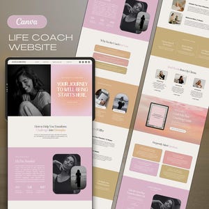 Life Coach Website Template, Canva Website, Coaching Template, Landing ...