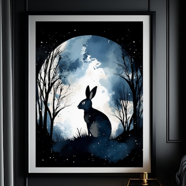 Moon Gazing Hare - Etsy UK