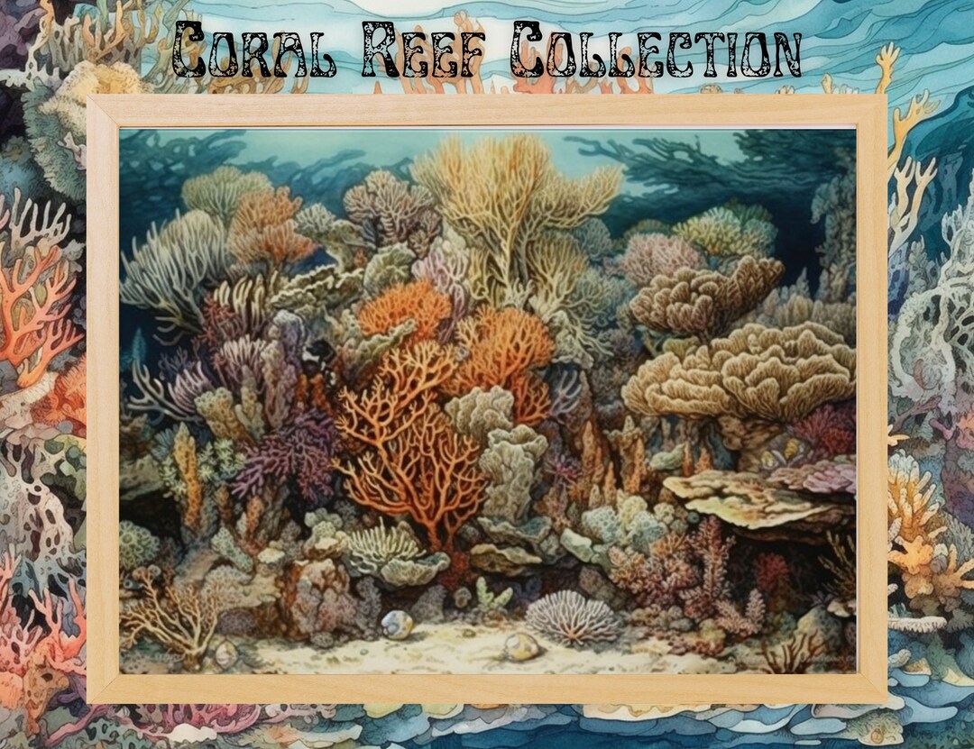 Coral Reef Art Print Digital Download Ocean Scape Printable - Etsy