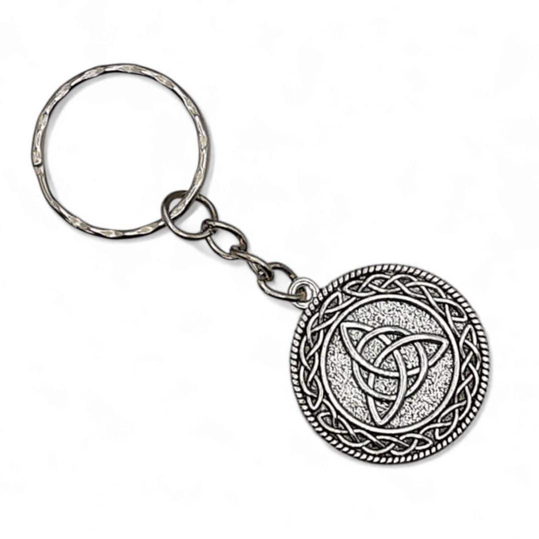 Celtic Triquetra Keyring Trinity Knot Charm Witches Protection Keychain ...