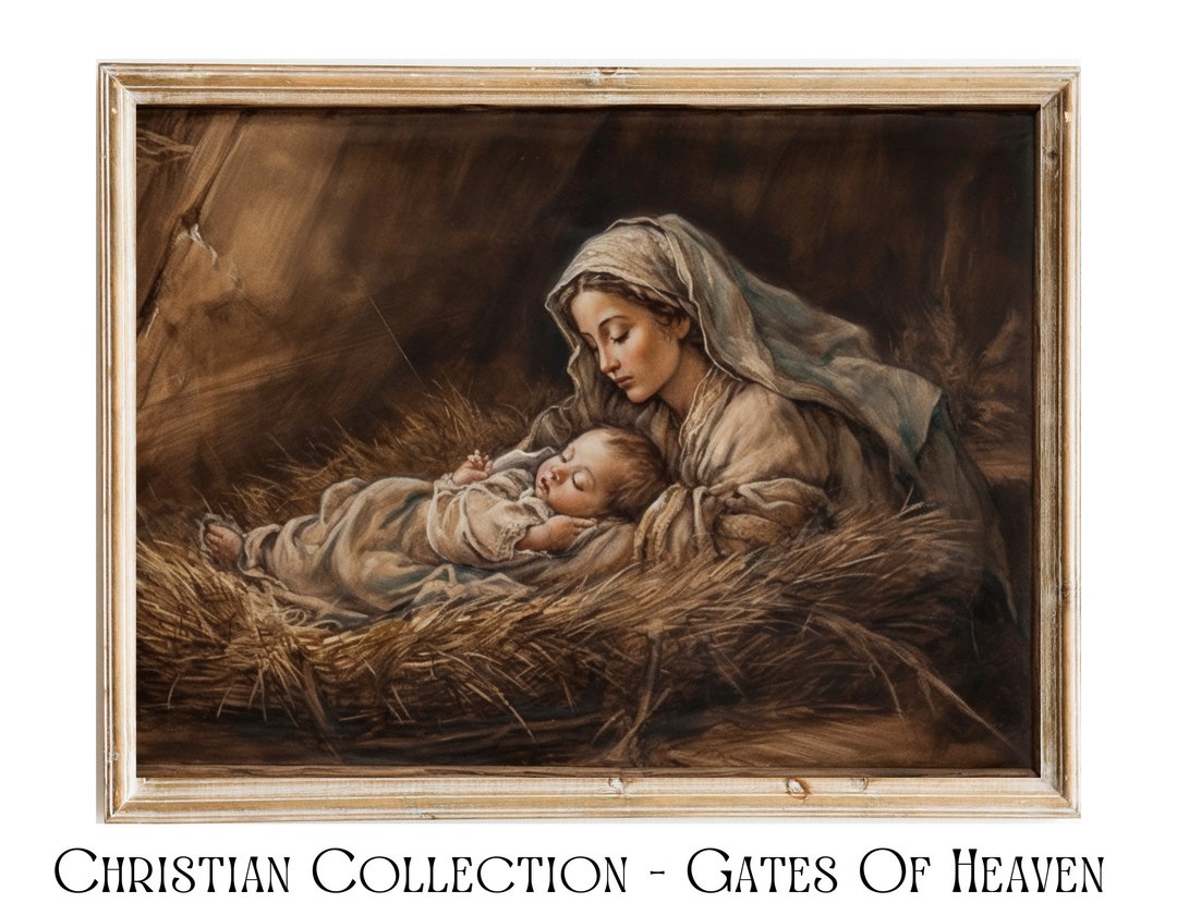Birth of Jesus Christ Art Print, Christian Art, Digital Download ...