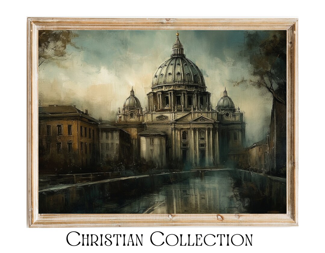 Vatican City St. Peter's Basilica Art Print, Christian Saint Art, JPG ...