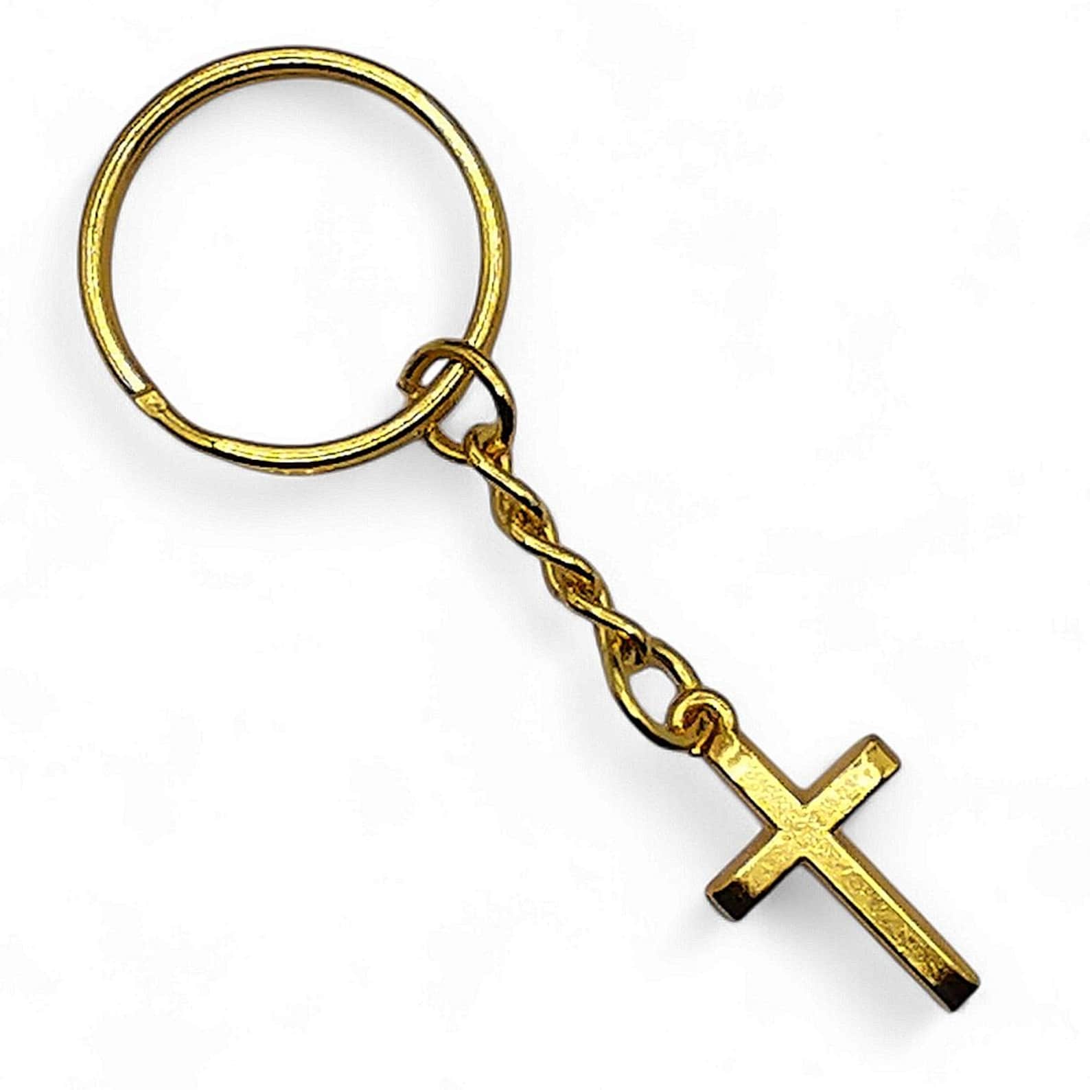 Gold Cross Keychain Crucifix Keyring Christianity Accessories Gift ...