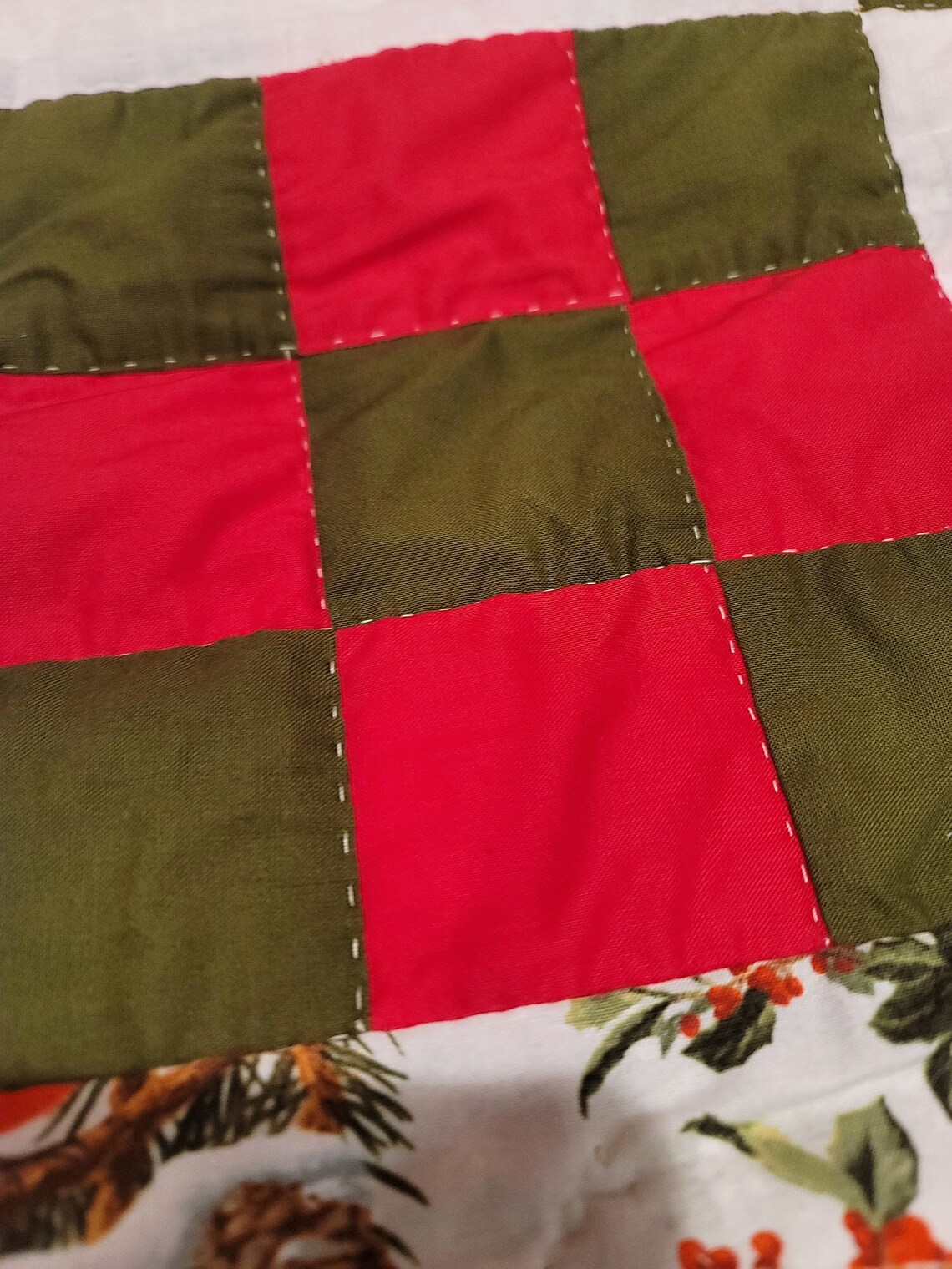 Christmas Cardinals Quilt Queen Size 90inx90 In, Hand Crafted, Hand ...